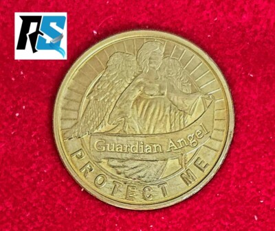 Guardian Angel Token Protect Me Religious Pocket Coin tone gold. | eBay