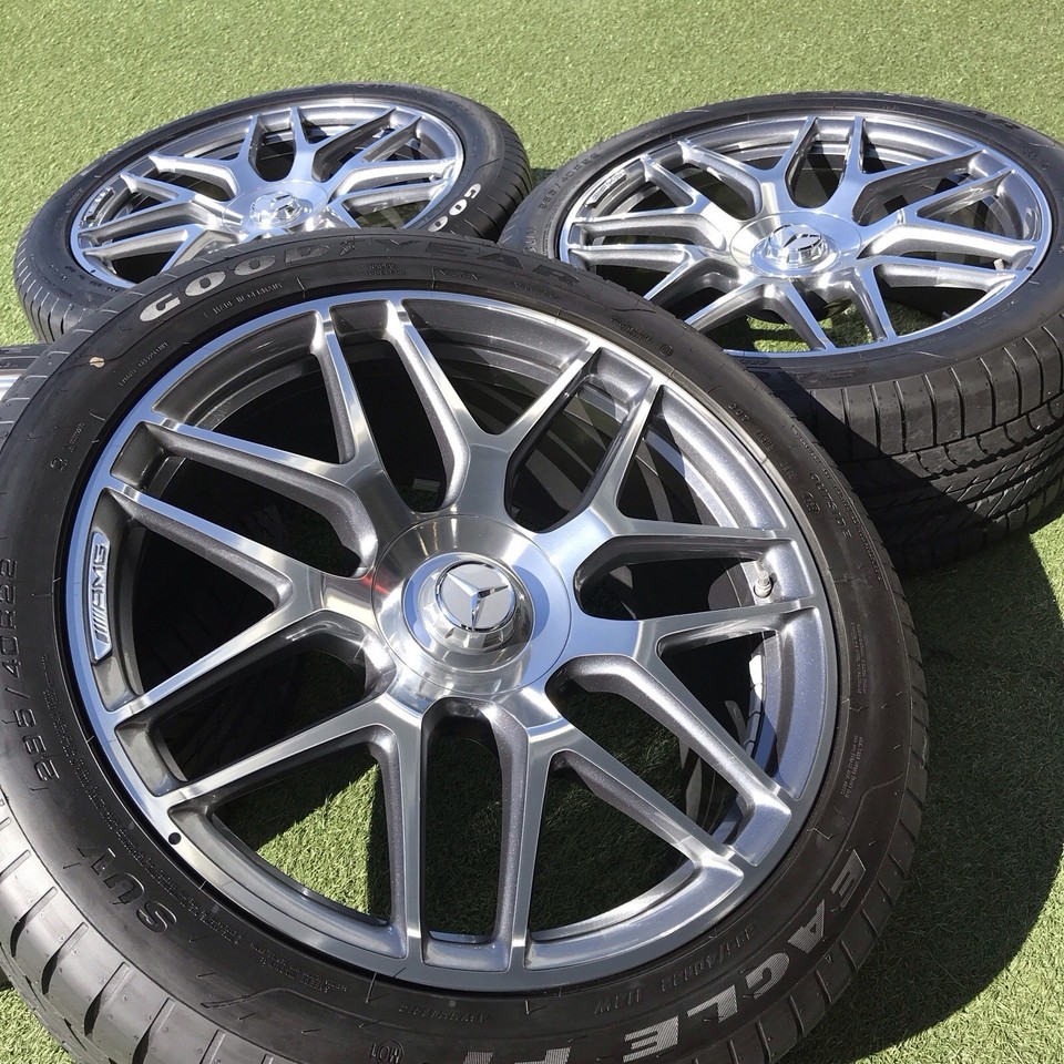 22 MERCEDES AMG G63 RIMS TIRES TPMS NEW FORGED GREY 2 TONE POLISHED ...