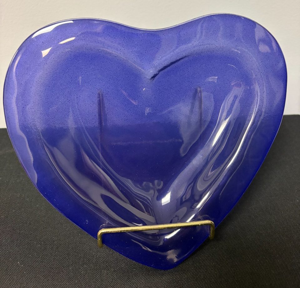 AnnieGlass Decorative Heart Bowls Frosted, Cobalt Blue, Robin's Egg ...