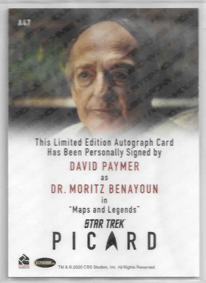 Star Trek Picard Season One David Paymer Autograph Card Dr Benayoun ...