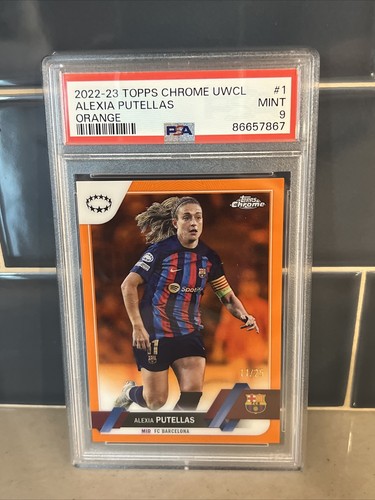 Alexia Putellas Orange /25 PSA 9 2022-23 Topps Chrome UEFA JERSEY ...
