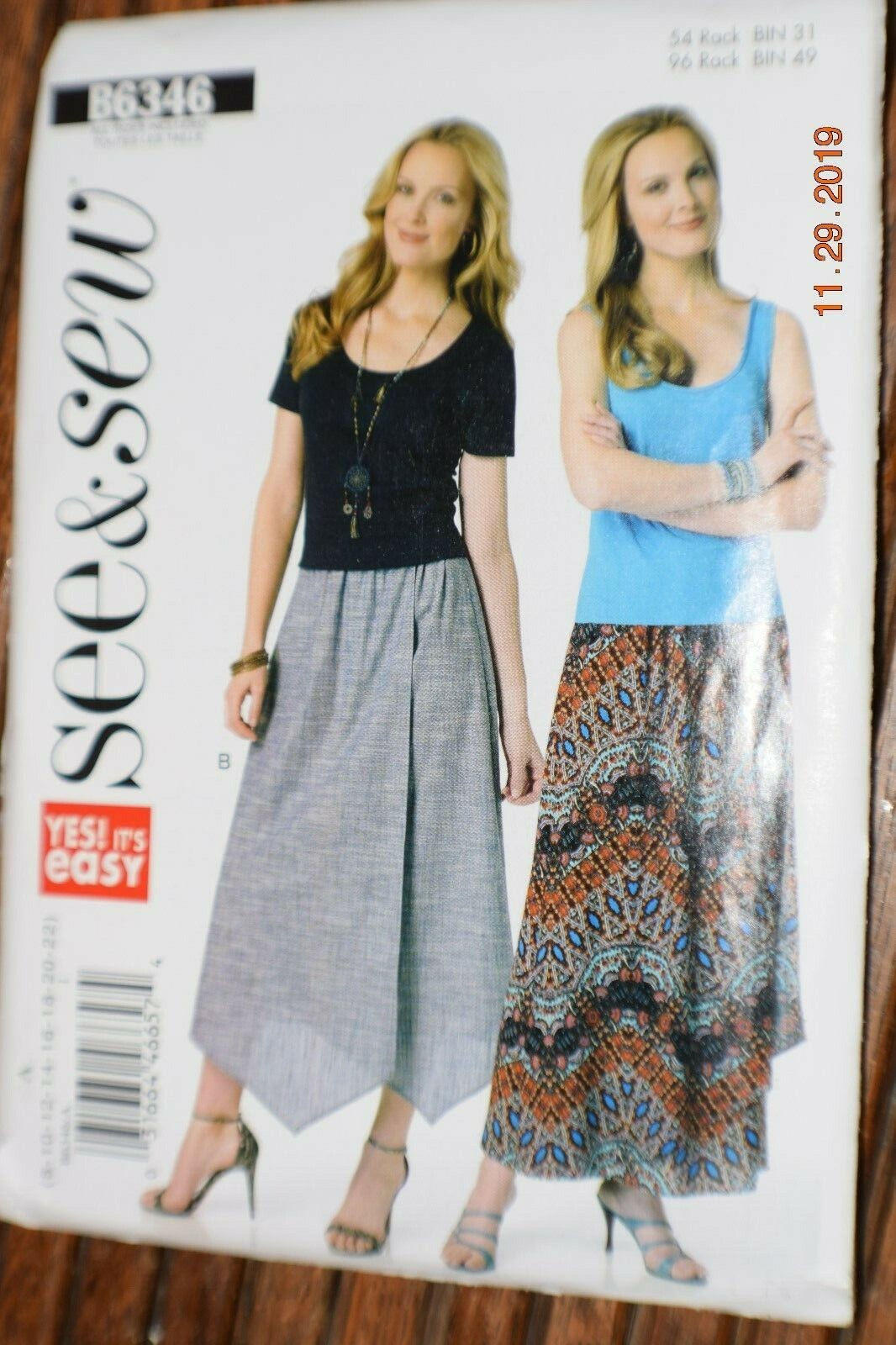 Butterick See See 6346 Misses Skirts 8-22 Plus Petite Faux Wrap Uncut ...