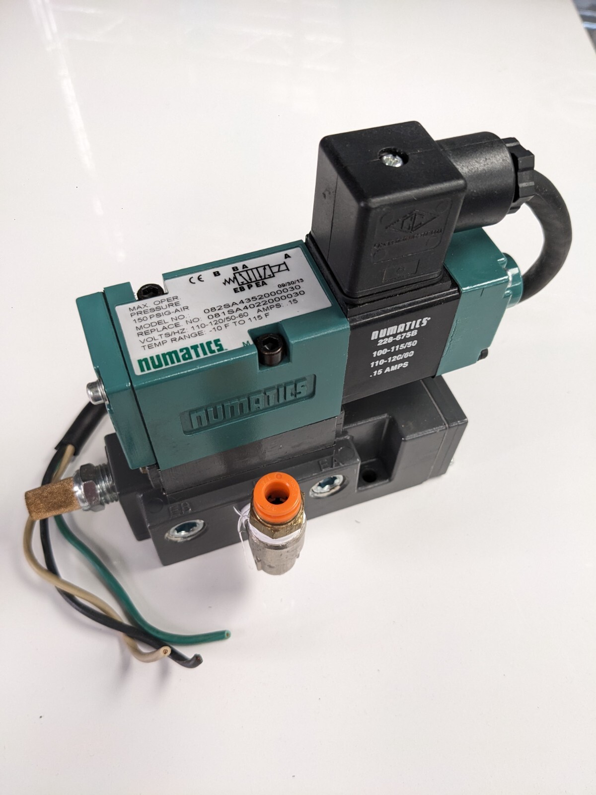 120VAC Solenoid Valve 5-Port (4-Way) Spring Return, Directional Control ...