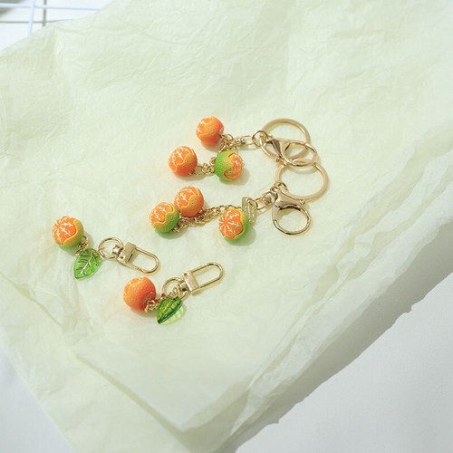 Cute Simulation 3D Orange Fruit Keychain Pendant Bag Charm Phone ...