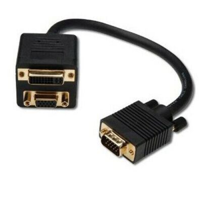 VGA Male to DVI-I 24+5 Pins Female & VGA Female Splitter Monitor Y ...