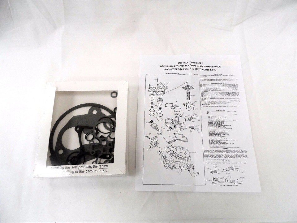 GM TBI THROTTLE BODY REBUILD KIT twin injector pod repair gasket seal O ...