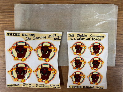 VTG Genuine Jaco-Lac WW2 Model Aircraft Decals Snorting Bull US Army ...