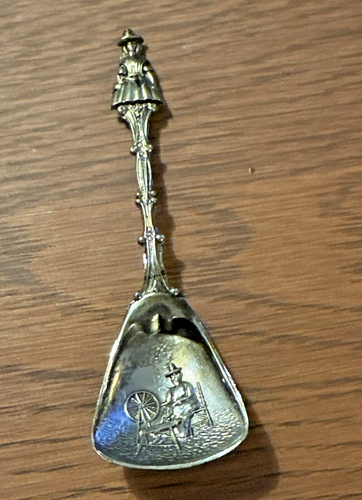 Vintage Silver Plated Sugar Scoop Spoon Pilgrim Or Witch Unique | eBay