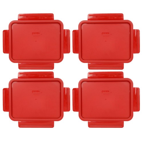 Pyrex 7211R 4-Lock/Freshlock Poppy Red Plastic Storage Replacement Lid ...