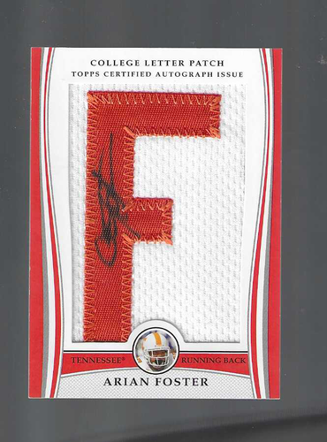 lap AF auto ADRIAN FOSTER rc 2009 TOPPS letter patch 43/78 ROOKIE | eBay