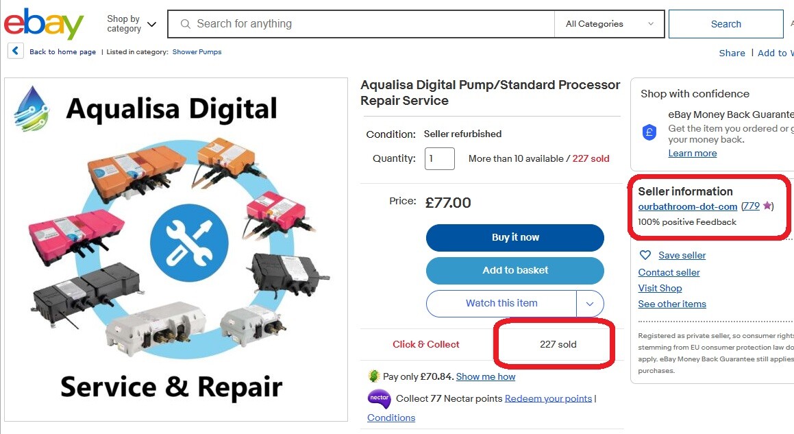 Aqualisa Digital Pump/Standard Processor Repair Service | eBay UK