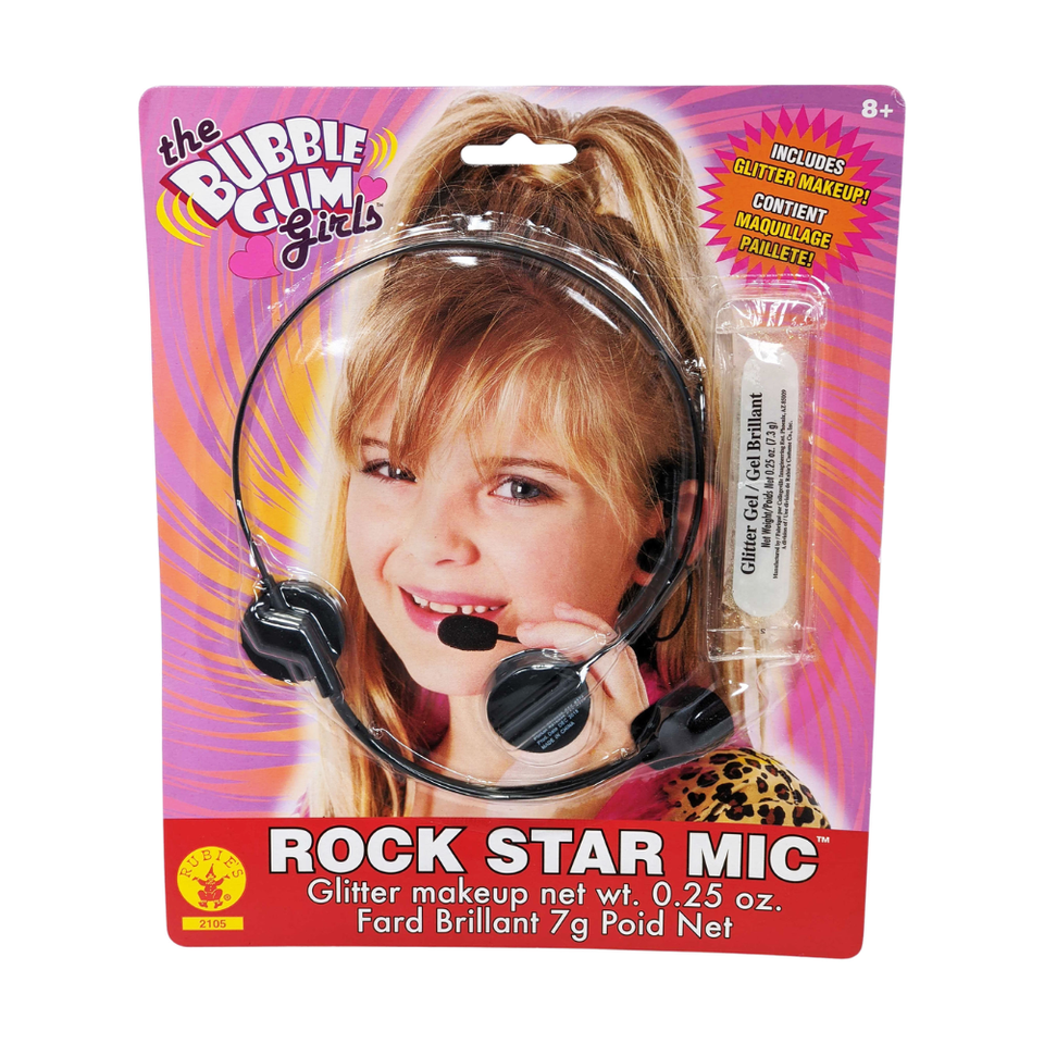 Microphone Prop Costume Headset Pop Singer Star Telemarketer Fake Toy ...