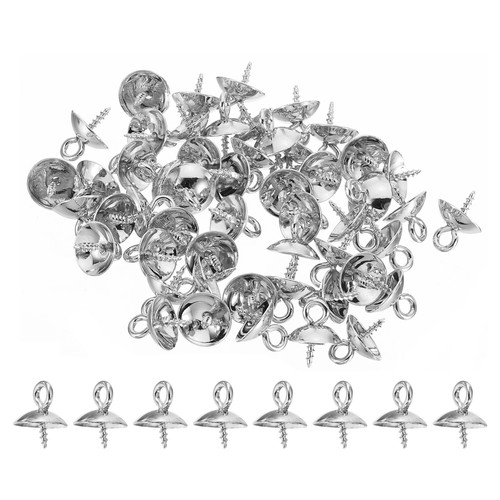 Eye Pin Bail Peg Pendants, 50Pcs 10x8mm Steel Mini Screw Eye Pin ...