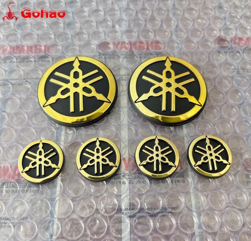 6x Motorcycle Gold Fuel Gas Tank Sticker Fairing Tail Emblem Badge ...