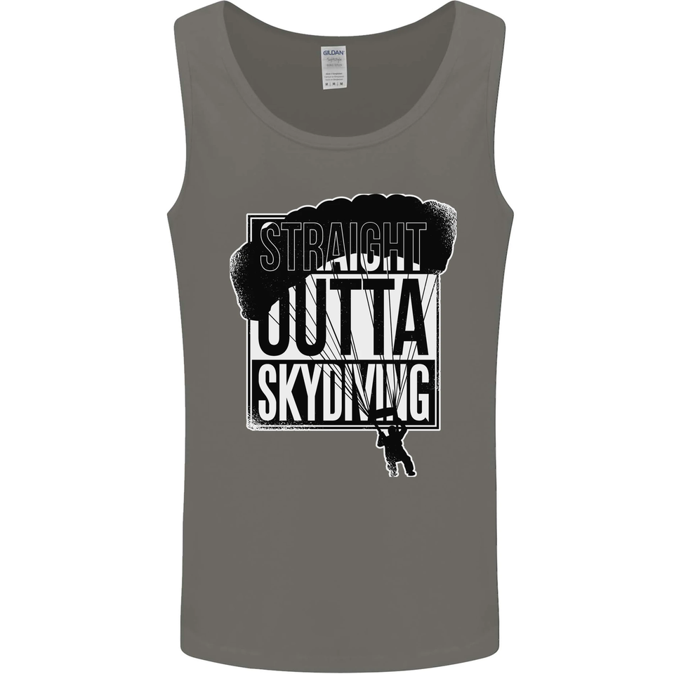 Straight Outta Skydiving Funny Freefall Mens Vest Tank Top | eBay