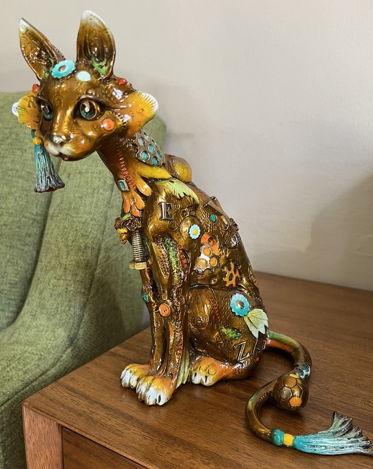 Gorgeous Nano Lopez “Edison” Bronze Cat Sculpture (medium size) #186/ ...