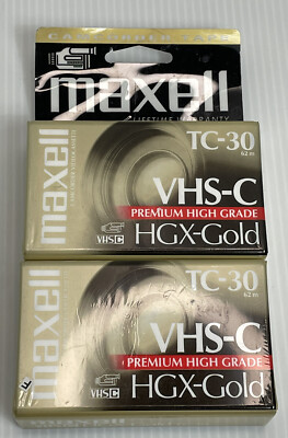 Pack Of 2 Maxwell VHS-C TC-30 HGX-Gold Premium High Grade Video Tapes ...