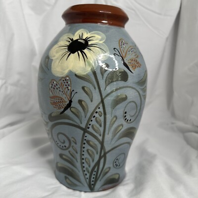 VTG RARE Eldreth Redware Pottery Signed 2004 KMC Vase Crock Folk Art ...