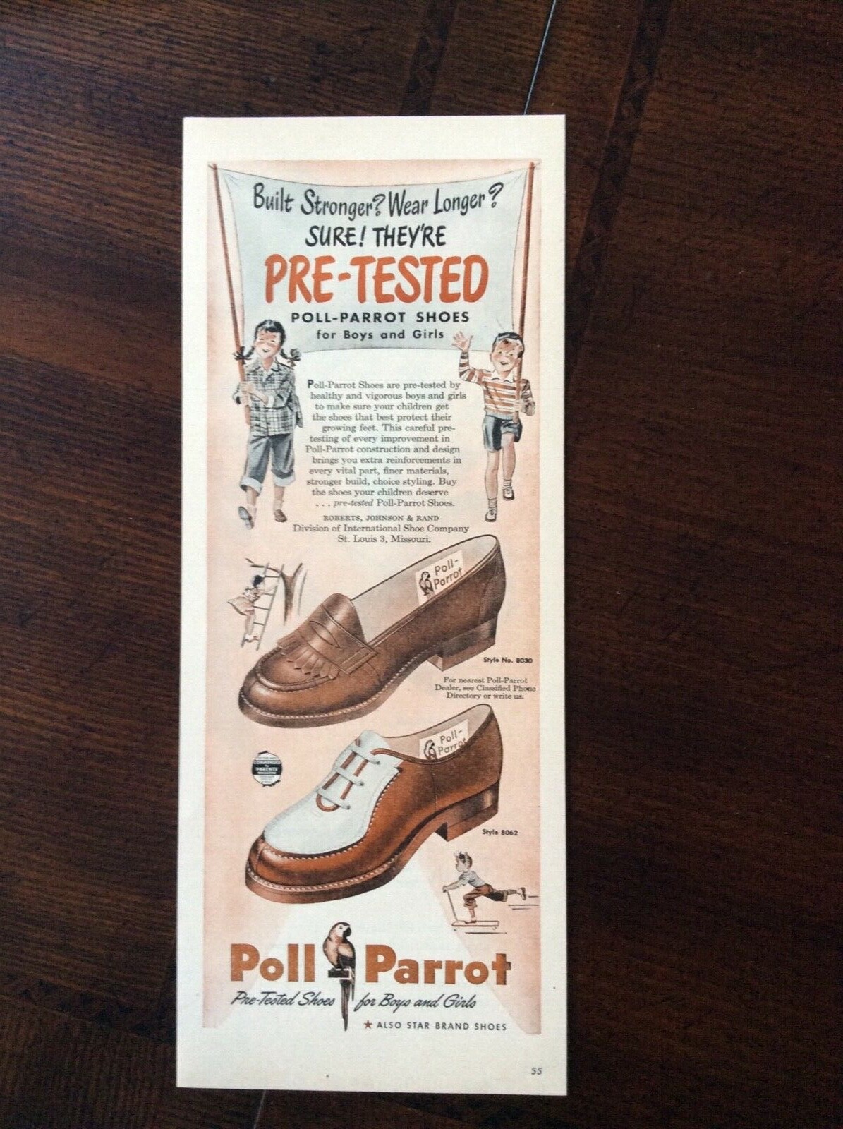 1947 vintage original ad Poll Parrot Pre-Tested Shoes For Boys And ...