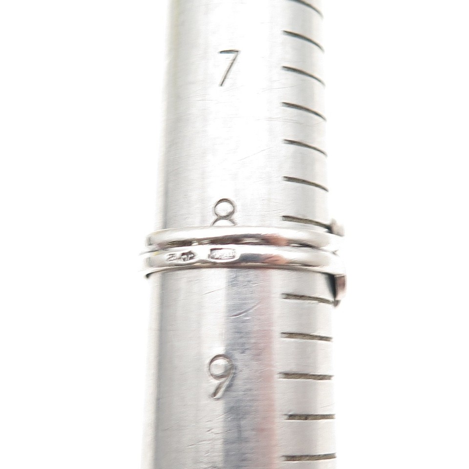 916 Silver Vintage European Lab-Created Ruby Modernist Heart Ring Size 8.25 | eBay UK