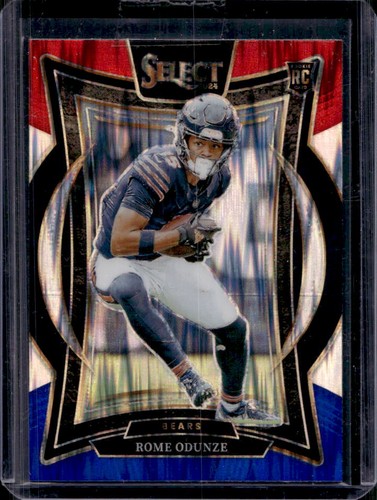 2024 Select Rome Odunze Concourse RC Red and Blue Prizm Shock #3 Bears ...