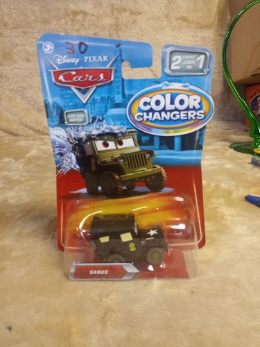NEW Disney Pixar Cars SARGE Color Changers 2 Paint Jobs in 1 Mattel ...