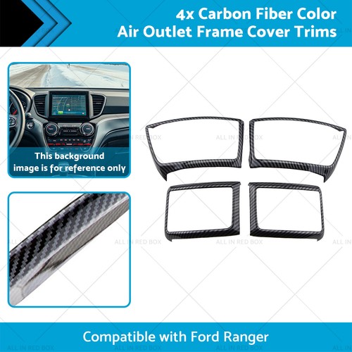 4x Air Outlet Frame Cover Trim Carbon Fiber Color Suitable for Ford ...