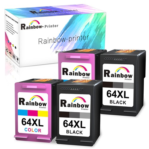 1-4x 64 XL Black Color Ink for HP Envy 6220 6255 7120 7155 7158 7164 ...