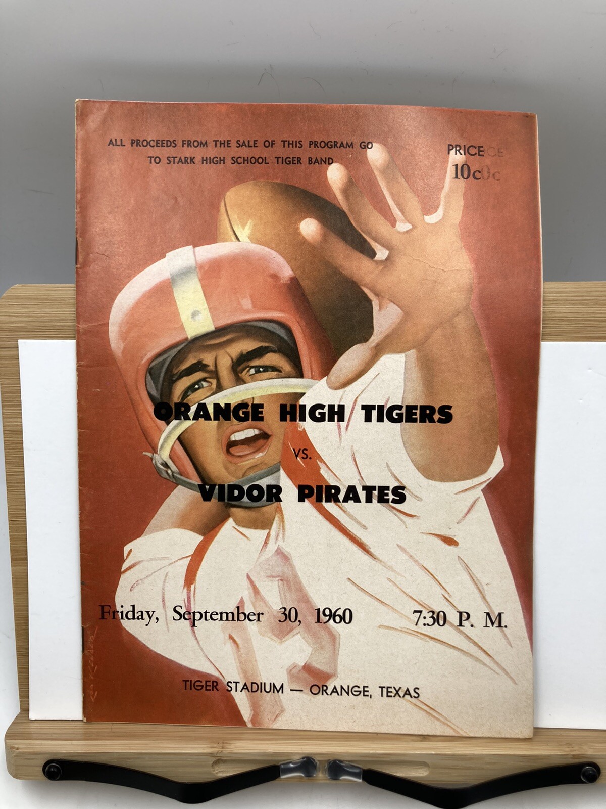 1960 Texas High School Football Program Orange High Tiger vs Vidor ...