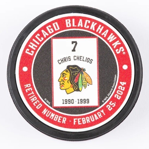 Chris Chelios Chicago Blackhawks Jersey Retirement Night Number Banner ...