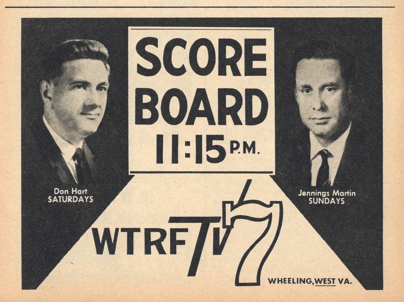 1964 WTRF TV AD~DON HART & JENNINGS MARTIN NEWS IN WHEELING,WEST ...