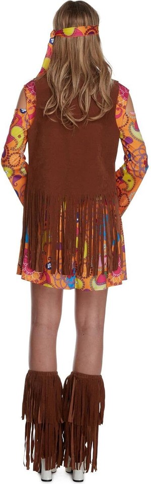 Women`s 1960s Hippie Costume S - XL 70s Ladies Hippy Mini Dress Flower ...