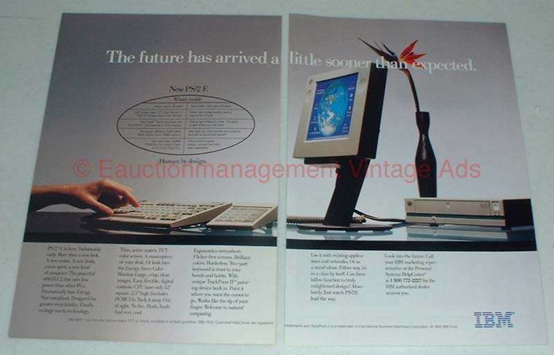 1993 2pg IBM PS/2E Computer Ad - Future Arrived Sooner! | eBay