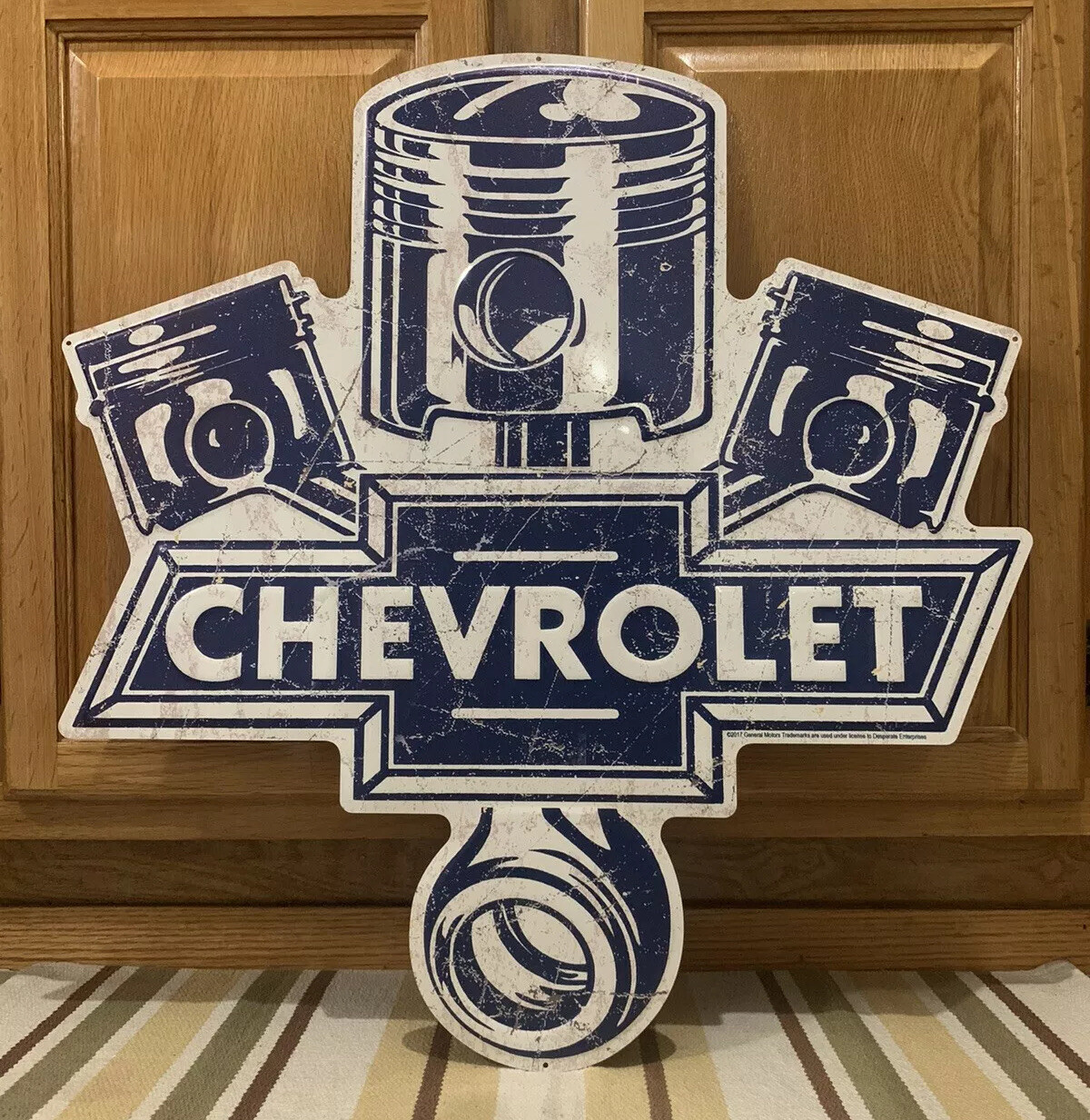 Chevrolet Metal Sign Pistons Garage Vintage Style Chevy Wall Decor ...