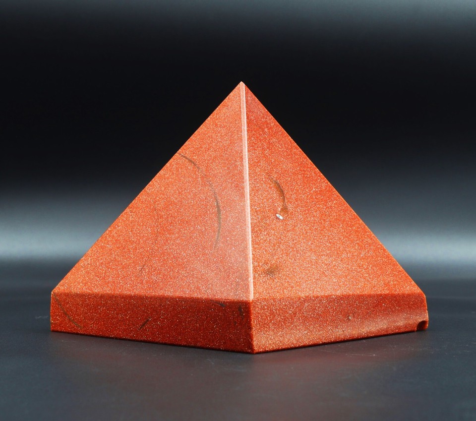 110MM Red Goldstone Pyramid Red Sandstone Crystal Healing Metaphysical ...
