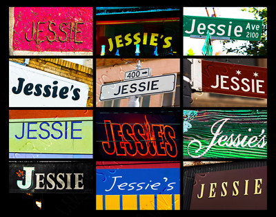 JESSIE Name Poster featuring photos of actual signs | eBay
