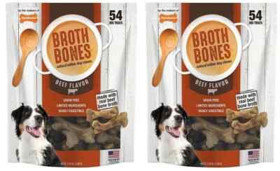 Nylabone Broth Bones Natural Edible Dog Chews 54-count, 2-pack (108 ...