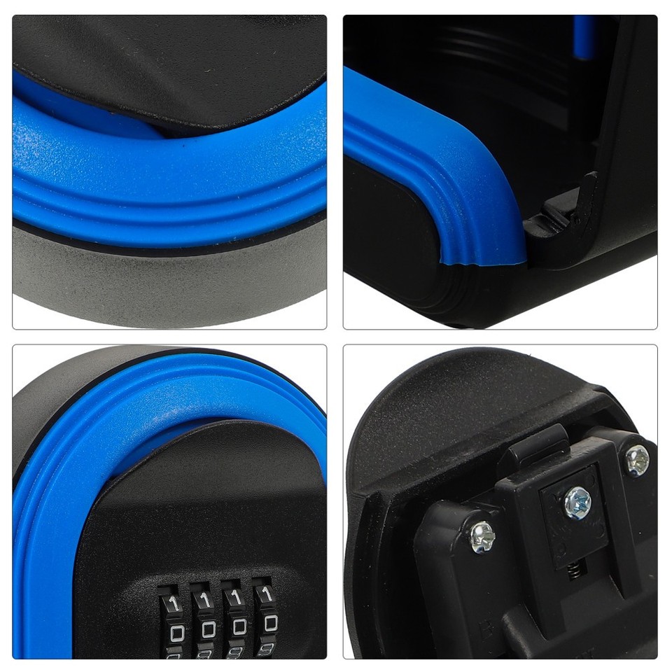 Resettable Combination Code Lock Box For Keys Wall Mount Plastic Blue ...