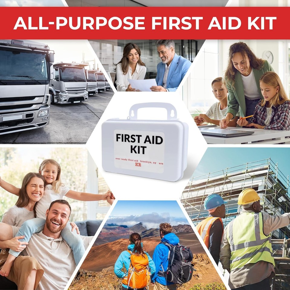 10 Person First Aid Kit OSHA ANSI Class A Fully Stocked Emergency Kit ...