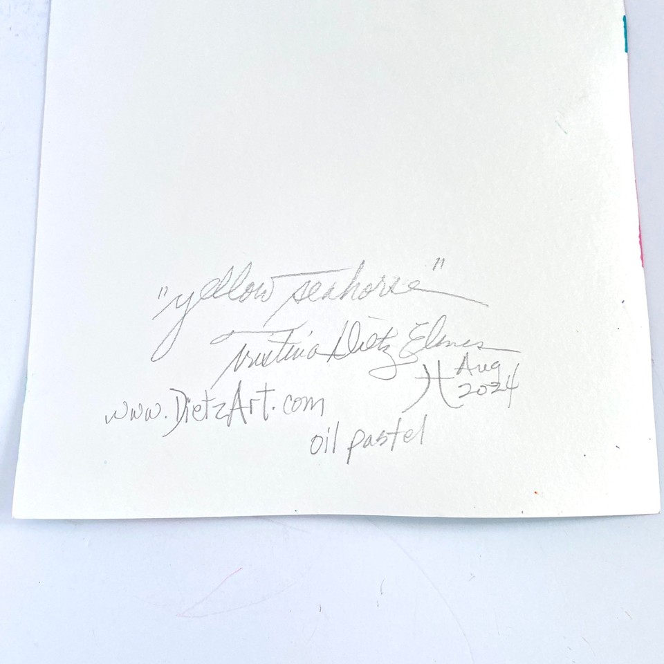 Yellow Seahorse Underwater Original Painting Acrylic Wall Art 11x14in ...