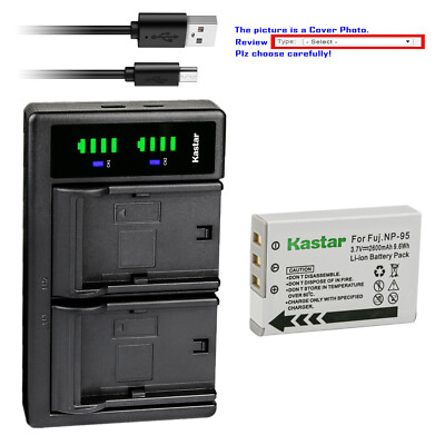 Kastar Battery LTD2 Charger for Original Fujifilm NP-95 & OEM Fujifilm ...