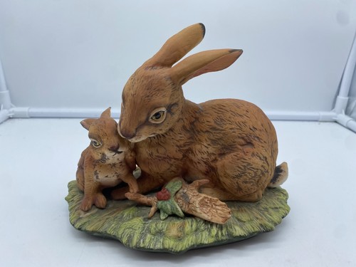Vintage Homco Mother and Baby Bunny Rabbit Figurine Masterpiece ...