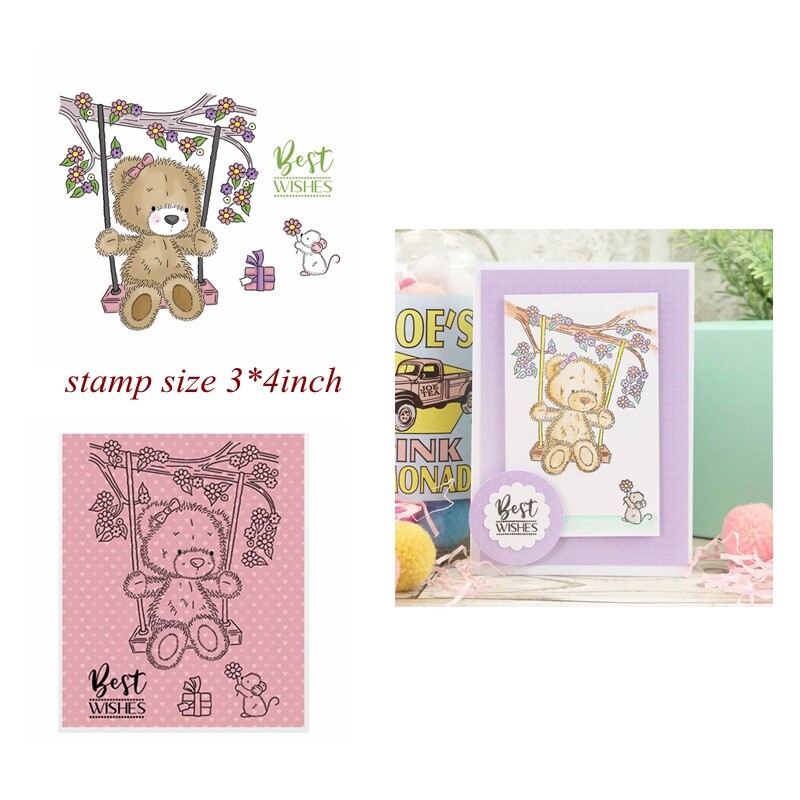 Lovely Bears Friends Clear Stamps Seal Embossing Stencil Album Craft ...