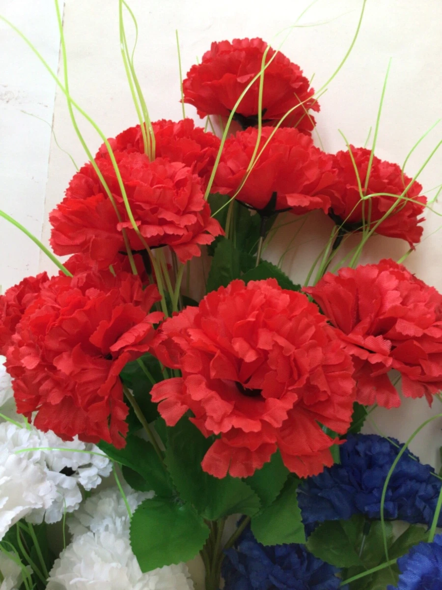 White And Blue Carnation Bouquet