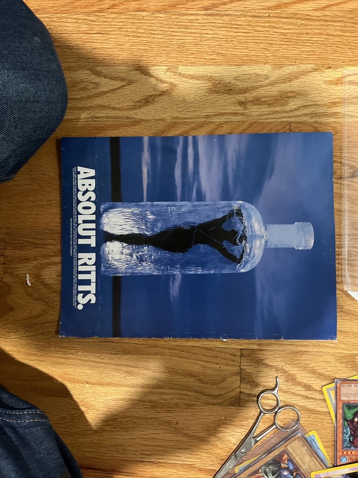 1997 Print Ad Absolut Vodka Ritts Woman Silhouette Sweden pinup lady ...