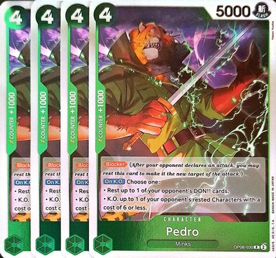One Piece TCG - 4er Playset - OP08-030 Pedro R/EN/NM | eBay.de