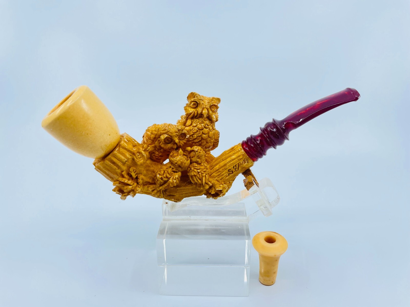 S.YANIK MEERSCHAUM PIPE Owl Family 3 | eBay