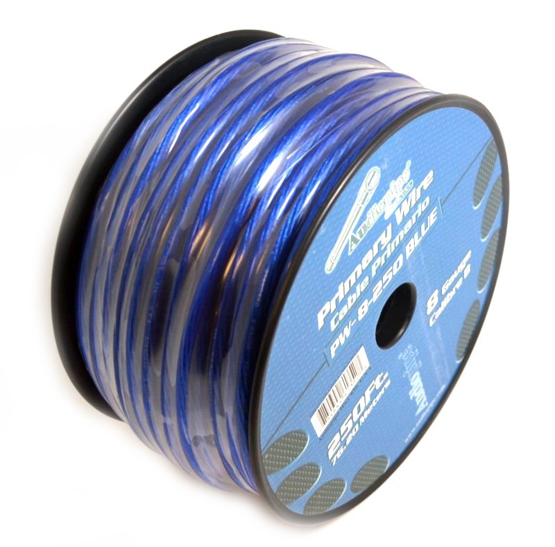 Audiopipe 8 GA Gauge Blue Power Ground Wire Cable Car Audio AMP 250 FT ...