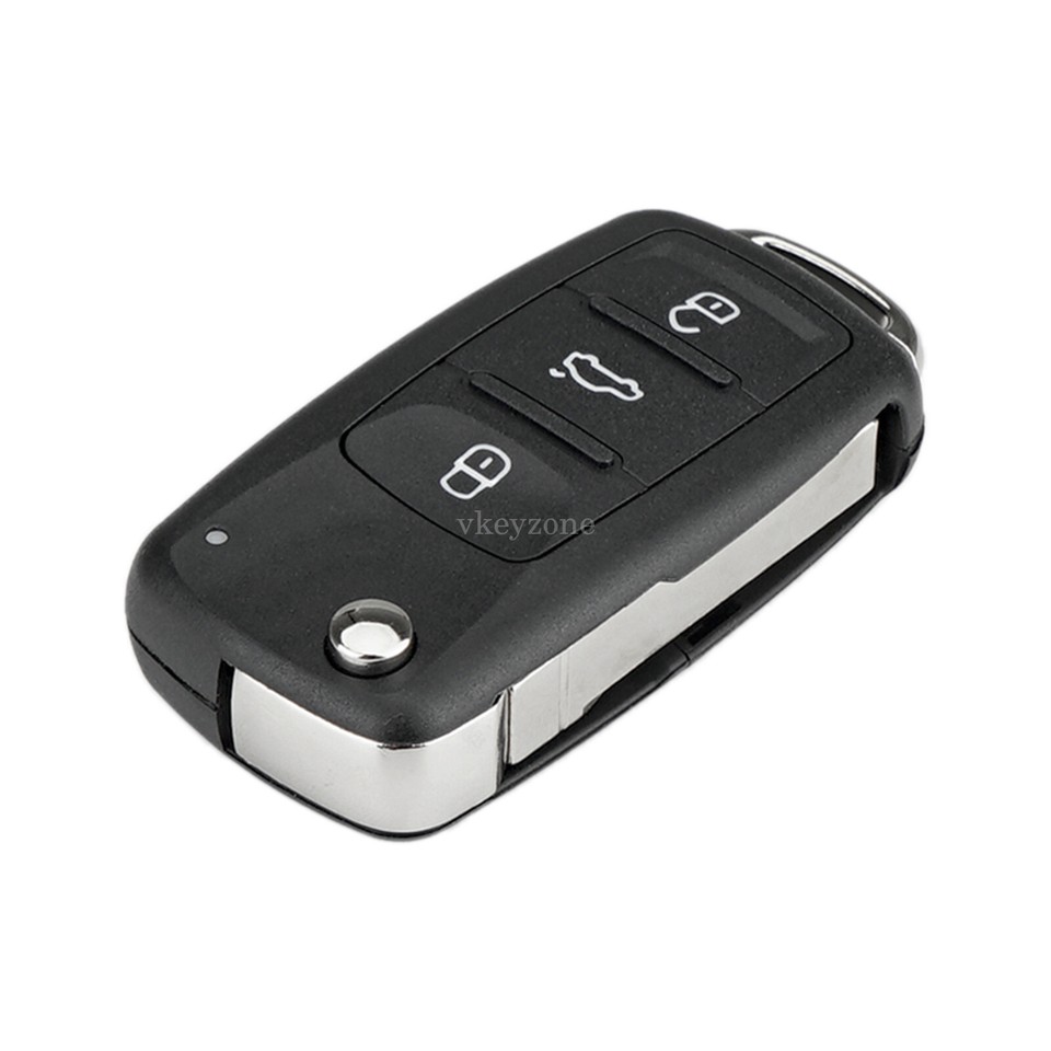 Replacement 3 Button Flip Car Key Shell for VW Golf Skoda Seat Remote ...