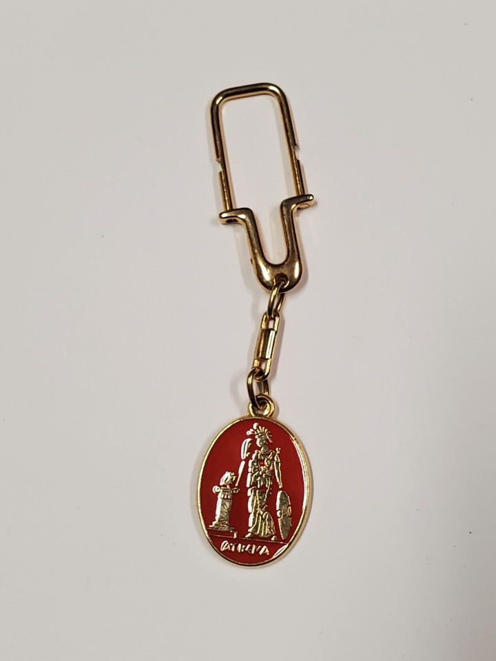 Vintage Athena Owl Ancient Greek God Keychain Greece Souvenir Metal ...